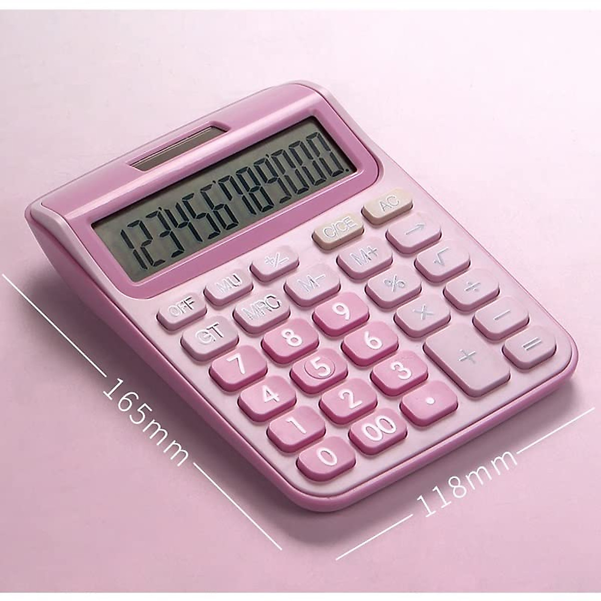 MJWDP 12Digit Desk Calculator Large Buttons Financial Business Accounting Tool Battery and Solar Power School Office Small Supplies