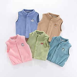 Kids Baby Girls Faux-Fur Coat Jacket Sleeveless Plaid Zipper Jacket Winter Coat Outwear Warm Baby Clothes Green