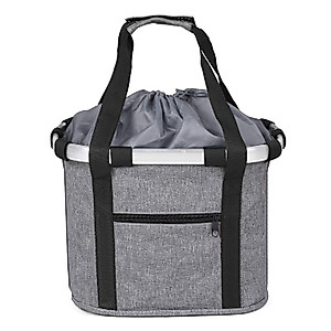 Lixada Bike Basket, Small Pet Cat Dog Carrier Bicycle Handlebar Front Basket Folding Detachable Removable Easy Install Quick Released Picnic Shopping Bag, Max. Bearing: 11lbs