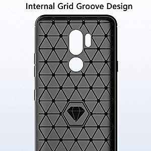 KEEPCA for LG G7 ThinQ Case,LG G7 Phone case,Slim Thin Soft Flexible TPU Rubber Gel Silicone Anti-Scratch Shockproof Carbon Fiber Protective Cases Cover for LG G7 ThinQ,Brushed Black