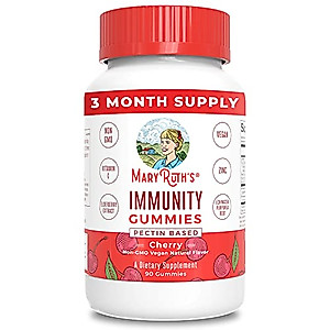 Mary Ruth's 5-1 Immunity Gummies with Elderberry for Kids & Adults | Cherry | Pectin Based | Vegan | 90 Count