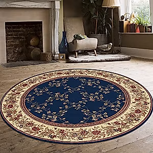 Radici USA Como Area Rug, 5'3 Round, Navy