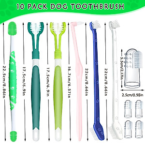 10 Pack Toothbrush for Dogs Dog Tooth Brushing Kit, Three Sided Dog Tooth Brush Double Headed Dog Toothbrush Puppy Tooth Brushing Kit Silicone Dog Finger Toothbrush Cat Toothbrush for Pet Dental Care