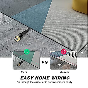 LEKVKM Cat 6 Ethernet Cable 75 ft High Speed RJ45 Internet Cable for Outdoor & Indoor Support CAT6 Network Solid Slim Flat Black Computer LAN for PC