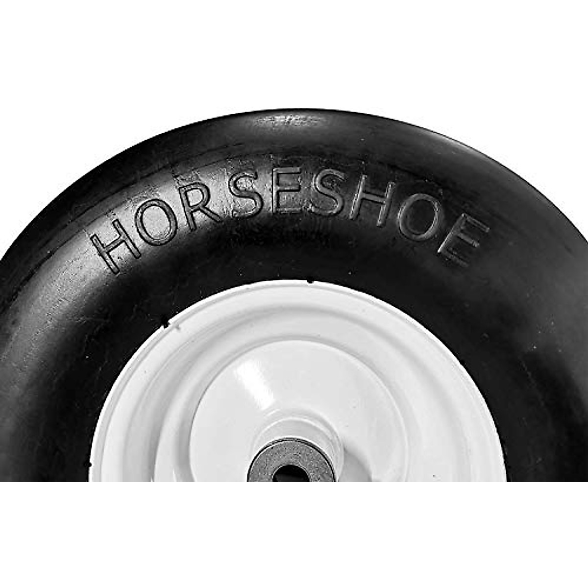 HORSESHOE New 13x5.00-6 Flat Free Smooth Tire w/Steel Wheel for Residential Riding Lawn Mower (Deck 36"-46") Garden Tractor -hub Length 3.25"-5.9" - Bore ID 3/4" 135006 (1)