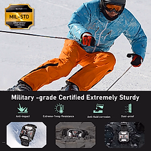 tonoue Smart Watches for Men, Bluetooth Call 1.83" Military Tactical Outdoor Sports Smartwatch 5ATM/IP68 Waterproof Fitness Watch Tracker for Android iOS iPhones with Heart Rate Blood Pressure (Black)