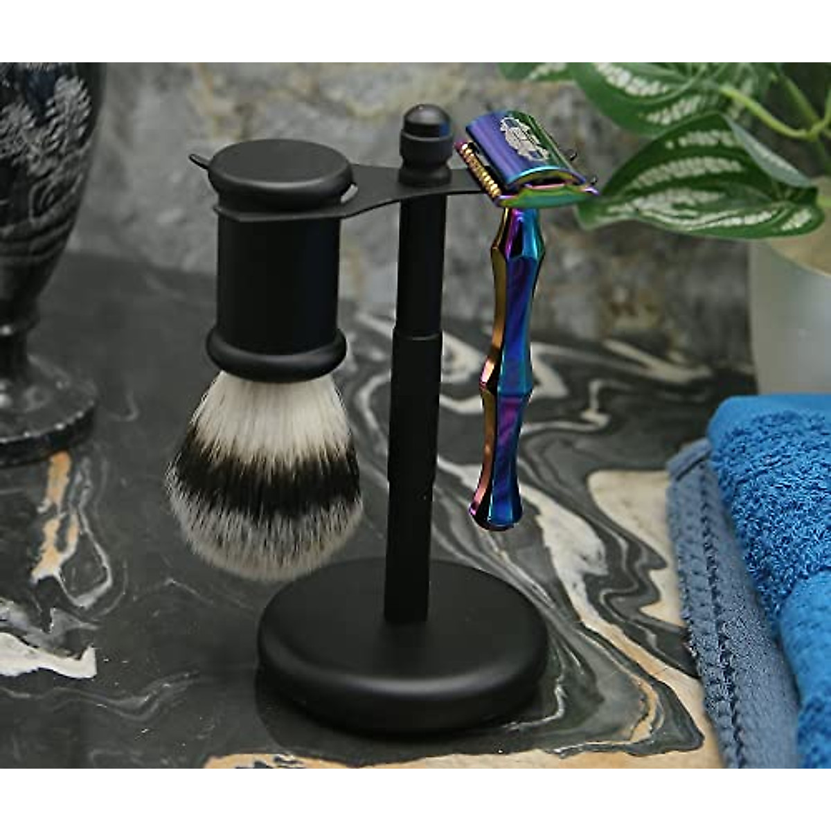 Safety Razor - 50 Safety Razor Blades - Double Edge Blades - Safety Razor Kit For Men & Women W/Safety Razor Leather Protective Case - German Stainless Steel - Ergonomic - wood - Mild