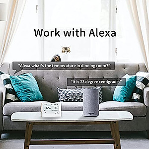 UbiBot WS1Pro WiFi Temperature & Humidity Monitor, No Subscription Fee, 7 * 24 Monitor and Alerts, 4.4” LCD Screen, Work with Alexa, IFTTT