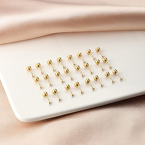 FASACCO 12 Pairs 14K Flat Back Earrings 20G Cartilage Earring Stud Tiny 2MM Flat Back Stud Earrings