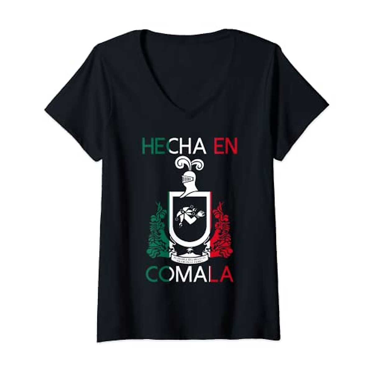 Womens Comala Colima Estado De Mexico Escudo Eagle Aguila V-Neck T-Shirt