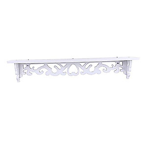 Estink White Carved Wall Hanging,New White Filigree Style Shelves Cut Out Design Wall Shelf Home Gardening Tools Rack,62x12x4cm