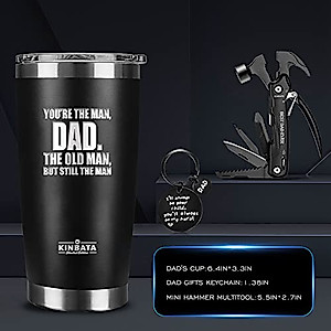 Birthday Gifts For Dad From Daughter, Son, Kids - Father Day Gifts Box Basket Who have Everything For Dad, Husband, Men Best Christmas Package Idea 20Oz Tumbler All in One Hammer Multitool Set
