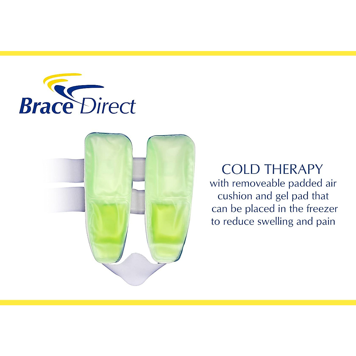 Brace Direct Gel Ankle Brace + Foot Ice Wrap (S/M)-Stirrup Brace & Splint for Ankle Support with Swelling, Inflammation, Acute Ankle Injuries & Chronic Instability