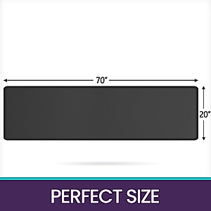DEXI Anti Fatigue Kitchen Mat, 3/4 Inch Thick, Stain Resistant, Padded Cushioned Floor Comfort Mat for Home, Garage and Office Standing Desk, 70"x20", Black