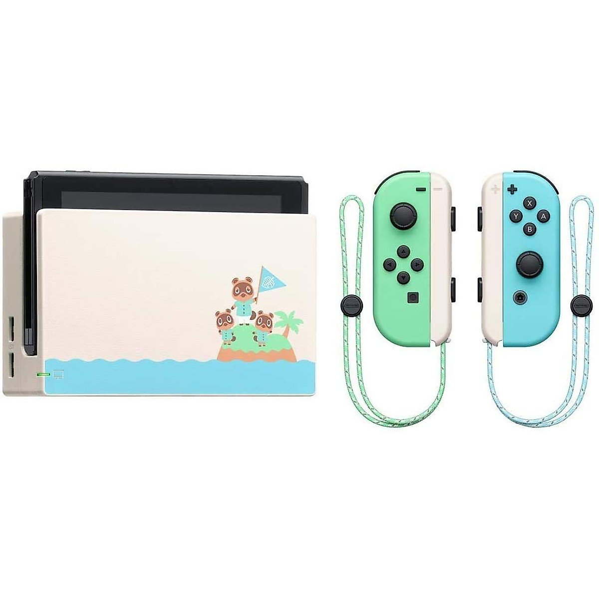 Nintendo Switch Console - Animal Crossing: New Horizons Edition - Pastel Green and Blue Joy-Con, 6.2" Touchscreen LCD Display, WiFi, Bluetooth (Renewed)