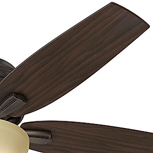 Hunter Fan Company, 53314, 52 inch Newsome Premier Bronze Low Profile Ceiling Fan with LED Light Kit and Pull Chain