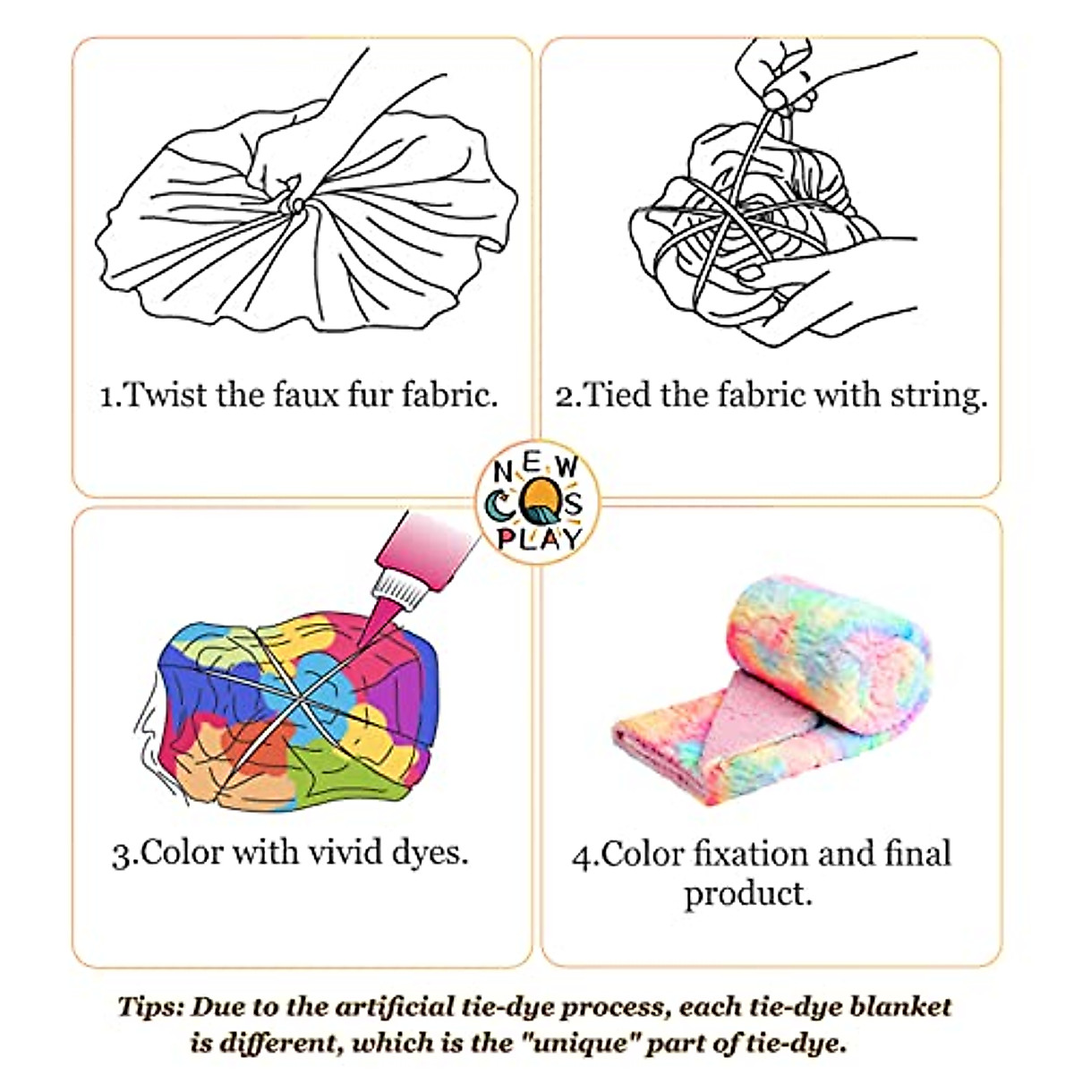 NEWCOSPLAY Super Soft Faux Fur Throw Blanket Premium Sherpa Backing Warm and Cozy Throw Decorative for Bedroom Sofa Floor (Dark Rainbow, Throw(50"x60"))