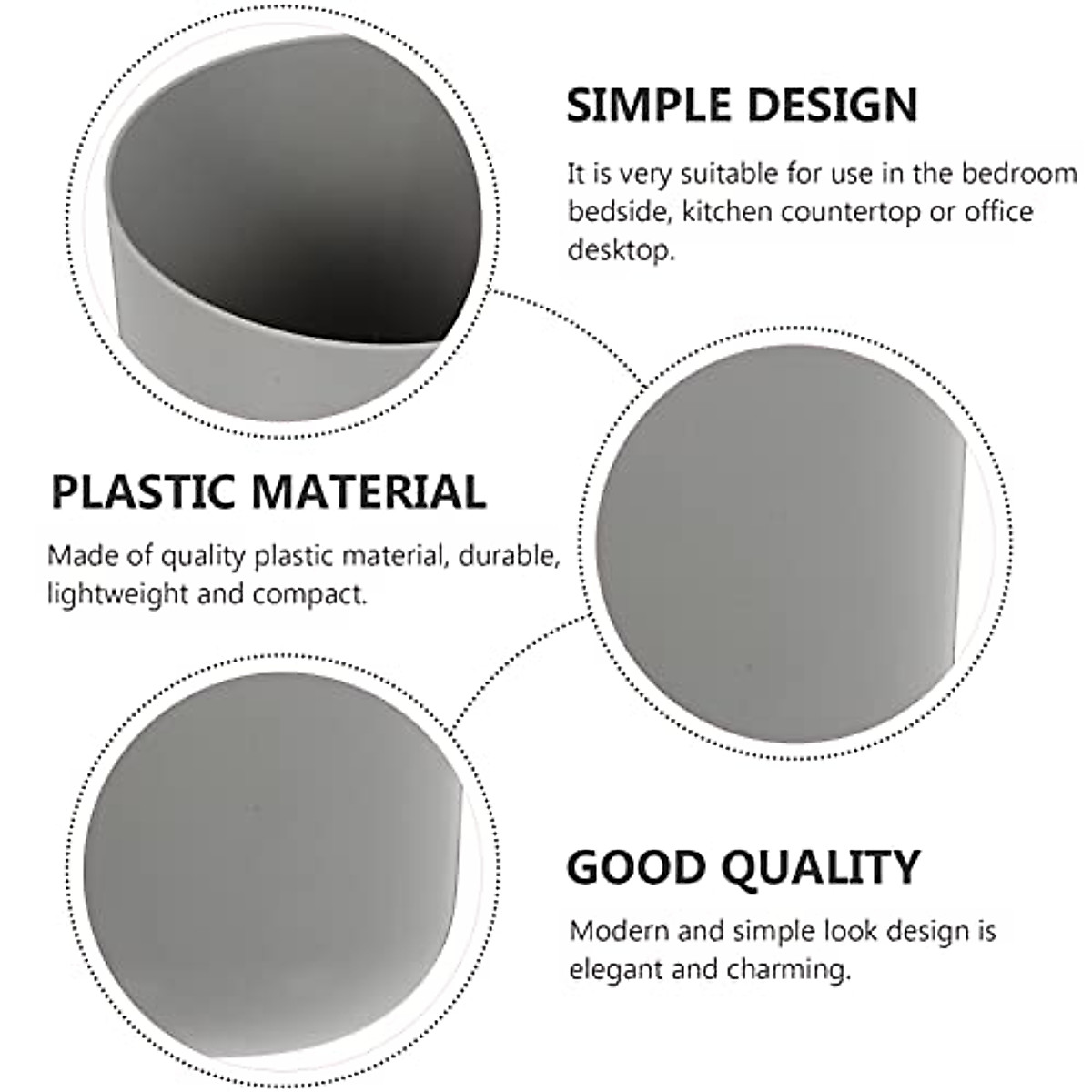 Healifty Binfor Gray Bin: Simple Multipurpose Plastic Multi-Function Table Narrow or Pen Holder Desktop Lid for Car Bin Room Bathroom Bedroom, Bathroom, Desktop: Liter Clean Living Without