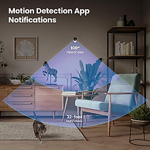 Feit Electric CAM1/WIFI 1080p HD Indoor WiFi Smart Home Security Camera with Night Vision, 2-Way Audio, Works with Alexa & The Google Assistant, White