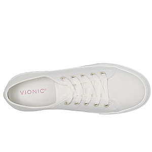 Vionic Oasis Women's Casual Canvas Lace Up Comfort Shoe White Canvas - 7 Medium