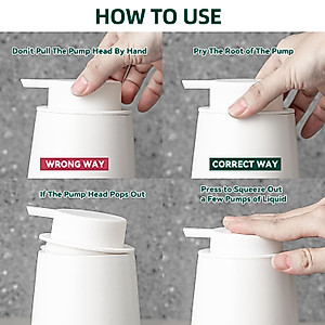 AZMOYAC Foaming Hand Soap Dispenser - White Ceramic Foam Soap Dispenser for Bathroom, Face Wash Dispenser Lotion Bottle with Foaming Pump, 12 Oz Refillable Dish Soap Dispenser for Kitchen