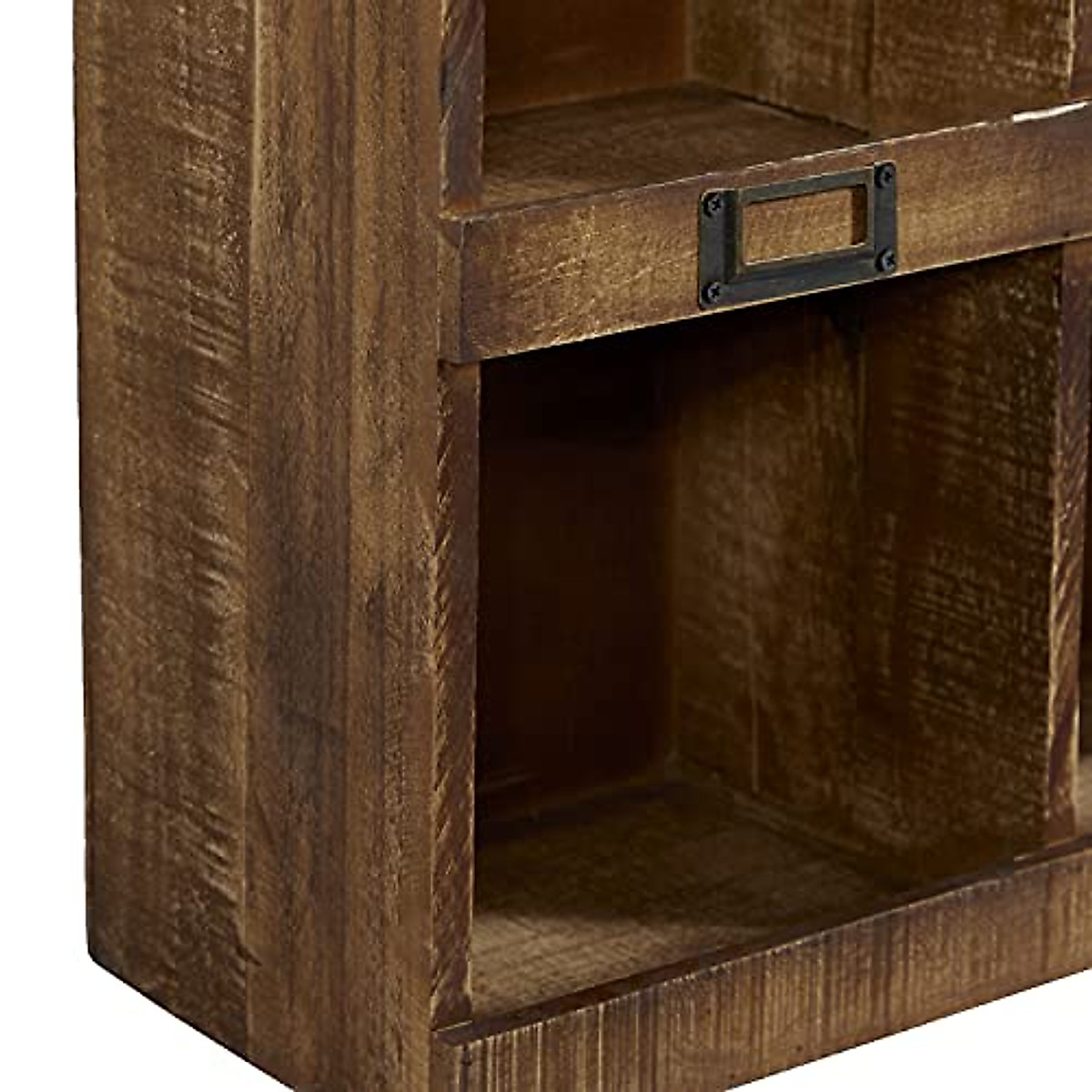 Deco 79 Wood 8 Cubbies Wall Shelf, 18" x 7" x 42", Brown