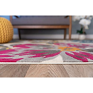 Modern Floral Runner Rug 2' x 7' 2" Multi
