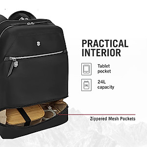 Victorinox Victoria Signature Deluxe Backpack - Professional Laptop Backpack for Women - Holds Computer & Tablet - Includes Clutch - 18 Liters, Black