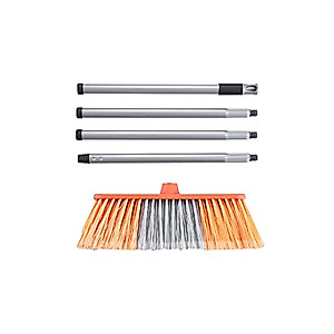 Broom Indoor Outdoor Angle Broom Household Heavy Duty Broom with Long Handle 56" for Floor Cleaning Great for Home Kitchen Garage Patio Garden Pet Hair