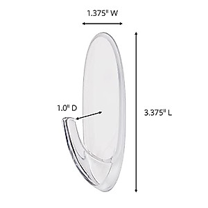 Command Large Wall Hooks, Damage Free Hanging Wall Hooks with Adhesive Strips, No Tools Wall Hooks for Hanging Decorations in Living Spaces, 1 Clear Wall Hook and 2 Command Strips