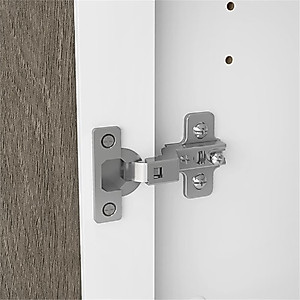 Bush Furniture Key West Tall TV Stand with Set of 2 Bookcases in Pure White and Shiplap Gray, Farmhouse Entertainment Center for 65 Inch Television