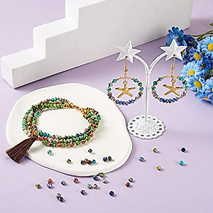 Fashewelry 350 PCS Multi-Color Natural Stone Beads 4mm Tiny Faceted Rondelle Sesame Jasper Energy Healing Gemstone Beads Crystal Chakra Loose Beads for Necklace Bracelet Earring Jewelry Making