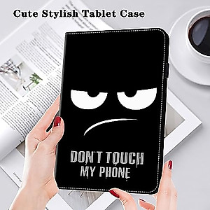 VODEFOX for iPad Pro 12.9 6th / 5th / 4th / 3rd Generation Case 2022/2021/2020/2018, Premium PU Leather Folio Stand Cover with Elastic Band & Card Holder for iPad Pro 12.9 Inch - Don't Touch