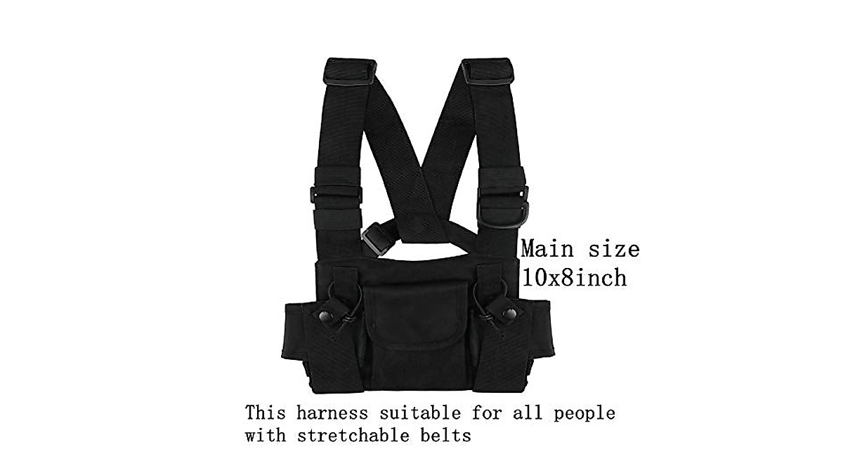 2-Way Radio Chest Harness with Pouches - Universal Fit & Durable