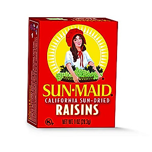 Sun-Maid California Sun-Dried Raisins - (6 Pack) 1 oz Snack-Size Box - Dried Fruit Snack for Lunches, Snacks, and Natural Sweeteners