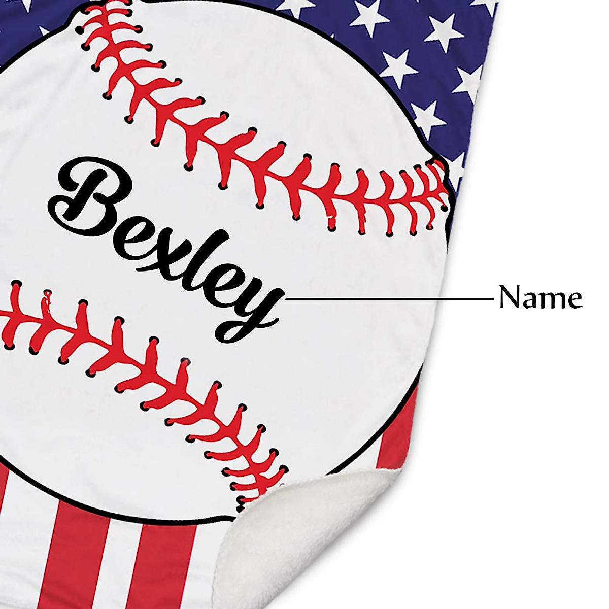 Personalized Baseball Newborn Gift for Baby Custom Blanket with Baby Name, Super Soft Fleece, 31x47 Inch