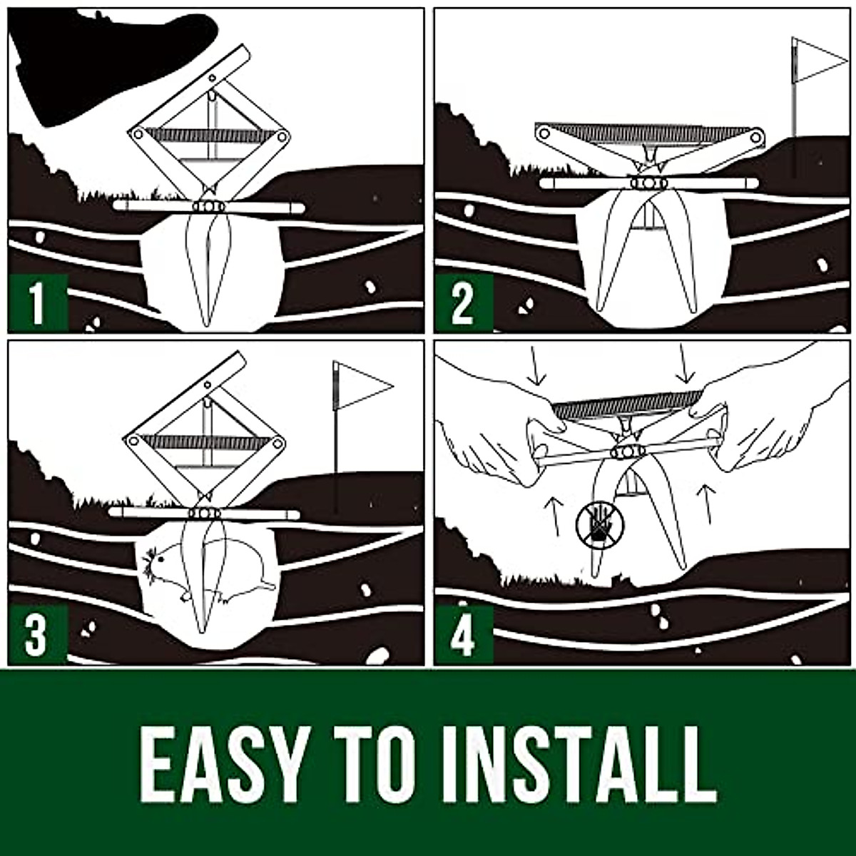 Garsum Scissor Mole Trap for Lawns, Mole Kill for lawns, EasySet Eliminator Vole Gopher Traps, Reusable Quick and Clean Kill,1 Scissor Trap