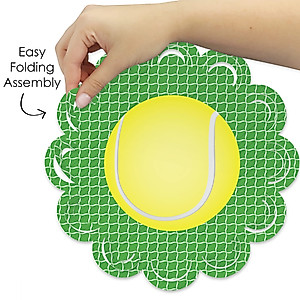Big Dot of Happiness You Got Served - Tennis - Baby Shower or Tennis Ball Birthday Party Round Table Decorations - Paper Chargers - Place Setting for 12