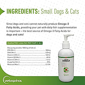 Vetoquinol Triglyceride Omega Liquid Dog & Cat Supplement, 8oz: All Weights