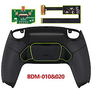 eXtremeRate Black Rubberized Grip Programable Rise 2.0 Remap Kit for PS5 Controller BDM 010 & BDM 020, Upgrade Board & Redesigned Back Shell & Back Buttons for PS5 Controller - Without Controller