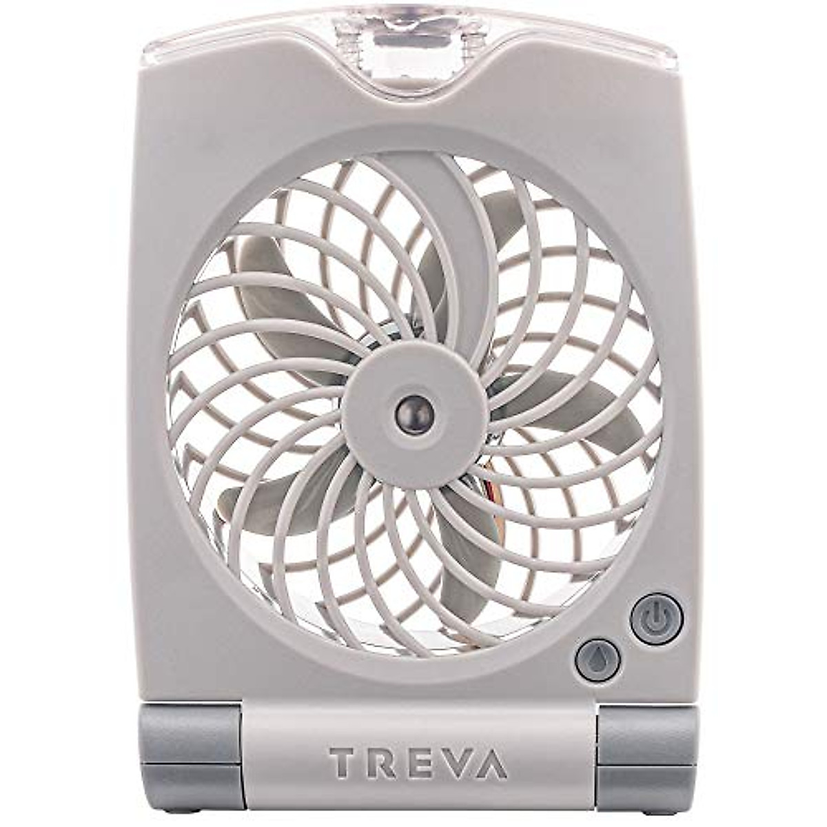 Treva 3-Speed Continuous Mister Fan – 3.5 Inch Personal Misting Fan with Intermittent or Constant Cooling Water Mist Sprayer - USB Rechargeable Battery - Portable for Travel, Camping, Beach, Desk