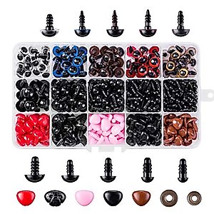 752pcs Safety Eyes and Safety Noses with Washers for Doll, Colorful Plastic Safety Eyes and Noses Assorted Sizes for Doll, Plush Animal and Teddy Bear Craft Making by AMOKIA