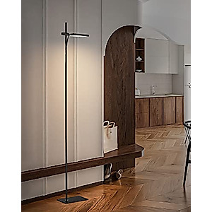 VISDANFO Modern Floor Lamp, 360 Degree Rotation Sky LED Floor lamp Office Lighting, Bright LED Standing Pole Light, Tall Lamps for Living Room,Bedroom,Reading,Study Room (Black)