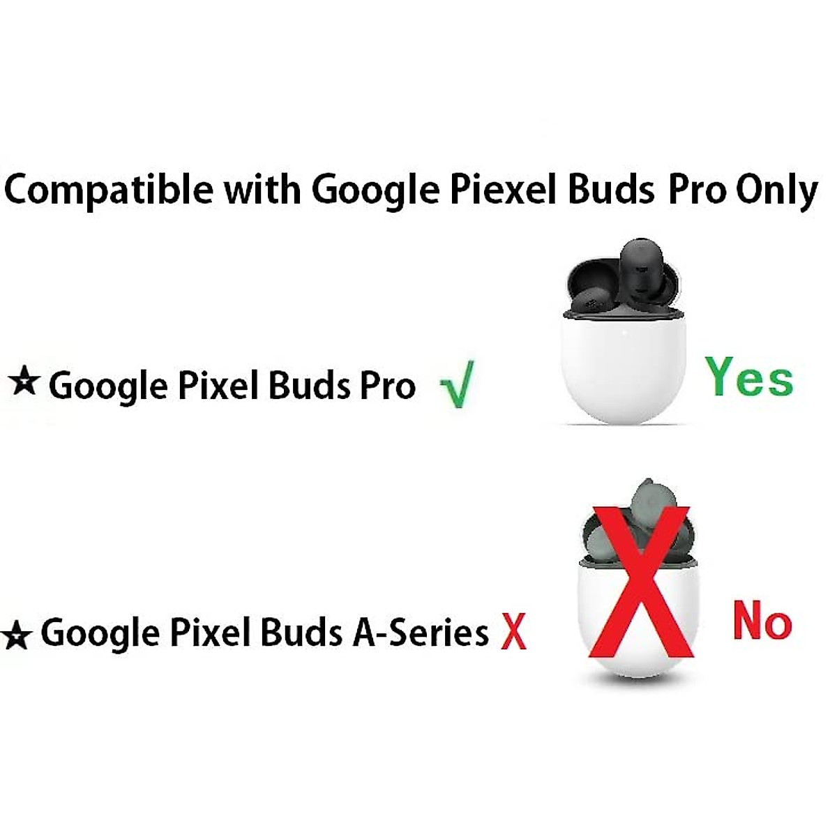 JNSA Replacement Ear Tips Silicone Anti-Slip Eartips Ear Plug Ear Tip Gels Compatible with Google Pixel Buds Pro, [Fit in Case],L/M/S 3 Size 3 Pairs,Black pixbp