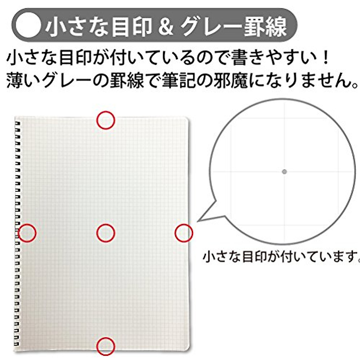 Kokuyo Campus notebook grid ruled Twin Ring A4 40 sheets scan -T223S5-D