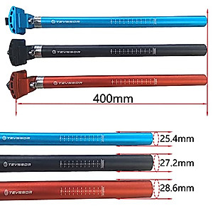Teyssor Bicycle Seat Post 25.4/27.2/28.6/30.9/31.6mm Bike Seatpost 400mm Adjustable for MTB BMX Road Bike Mountain Bikes