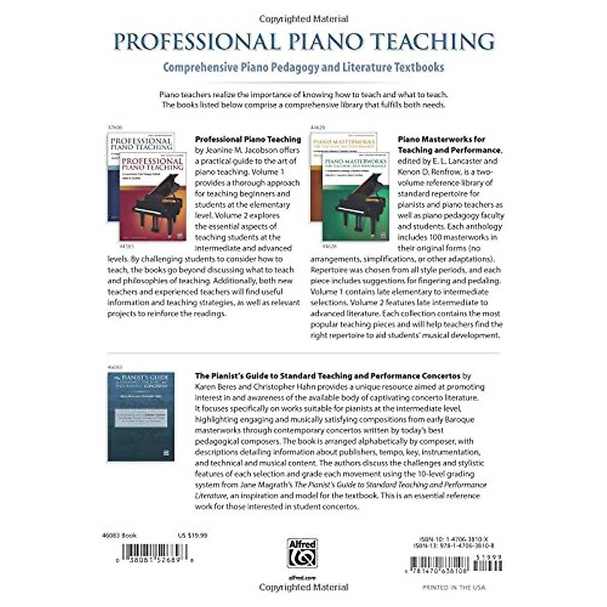 The Pianist's Guide to Standard Teaching and Performance Concertos: An Invaluable Resource of Keyboard Concertos from Baroque Through Contemporary Periods for Teachers, Students, and Performers