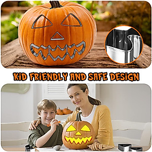 Pumpkin Carving Kit 24 PCS Pumpkin Carving Tools with Stencils Professional Pumpkin Cutting Kit with Puncher and Spoon for Kids Adults Stainless Steel DIY Pumpkin Carving Set for Halloween Decoration