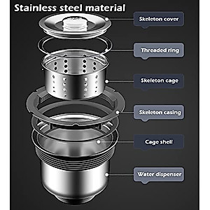 Freestanding Kitchen Sink, Stainless Steel Single Bowl Sink, Washing Hand Basin with Hot and Cold Faucet, for Garage, Laundry, Hotel