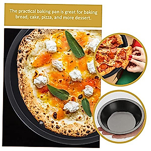 Hemoton 15 Pcs Pizza Plate Cake Tray Pizza Screen Mini Accessories Round Bread Pan Bread Baking Molds Pizza Crisper Tray Oven Pan for Kitchen Carbon Steel Pizza Pan Reusable Baking Tray